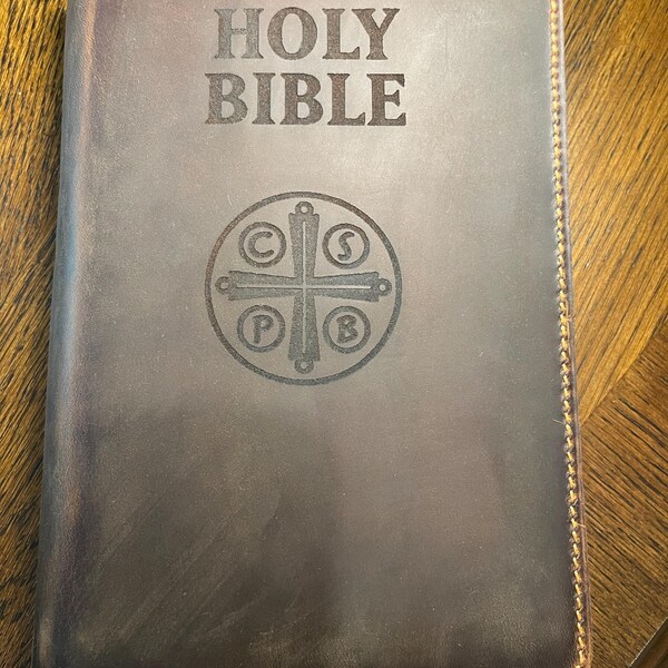 Personalized Leather Cover for Bible KJV , Custom Leather Holy Bible ...