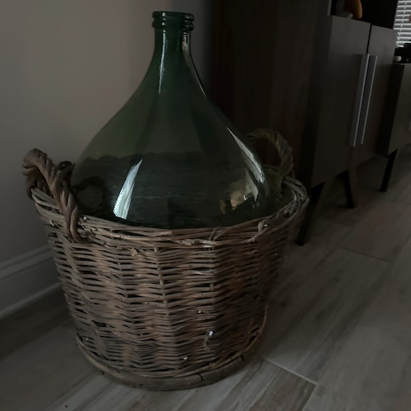 54 Liter Italian Demijohns - Light Green Glass Jar 66cm Demijohns ...