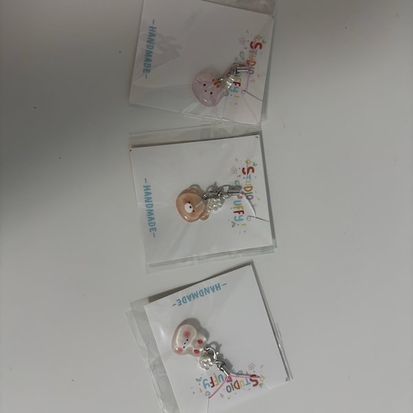 Flower Phone Charm- Cute 3D Keychains Transparent Jelly Aesthetic Gift ...