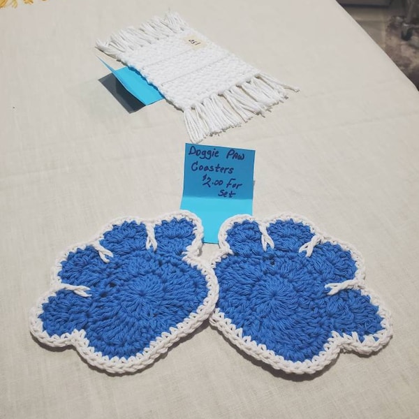 Paw Coaster Crochet Pattern - Dog Cat Paw Coaster Lovely Puppy Paw ...