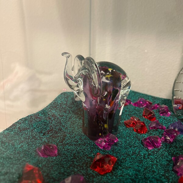 Blown Glass Paperweight Drop Sculpture Purple Accent Wedding ...