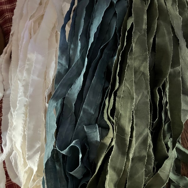 Natural Muslin Fabric Strips * Ripped Wedding Ribbon * Hand Torn Frayed ...