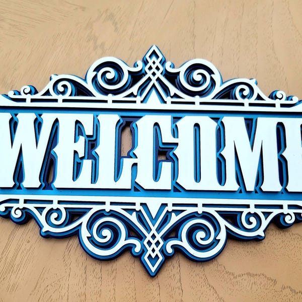 Multilayer Welcome Home Sign Door Hanger Laser Cut SVG File - Etsy