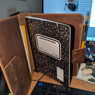 Personalized Leather Composition Notebook Book Cover Case / Vintage ...