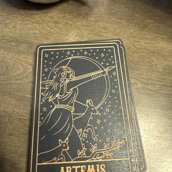 Artemis Deity Card | Altar Decor | Deity Wall Art | Tarot Themed Shelf ...