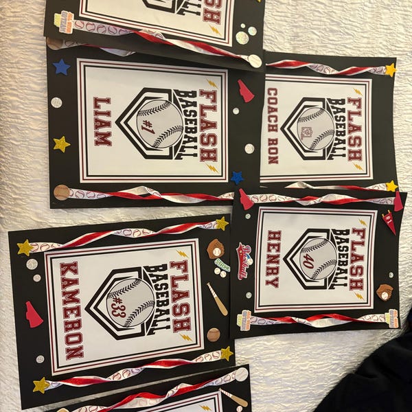 Baseball Locker Decoration Name Tag, Baseball Hotel Door Sign, Baseball ...