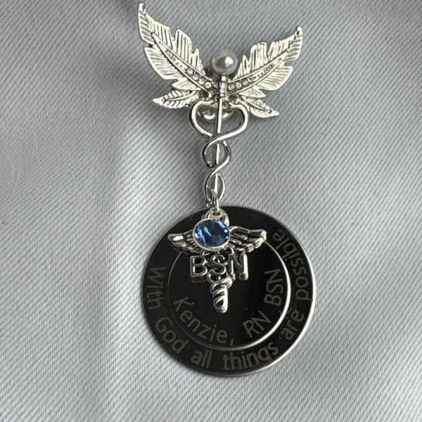 Rn/bsn/lpn/lvn Pin - Personalized Nursing Pin - Nursing Student - Pinning Ceremony - Graduation ...
