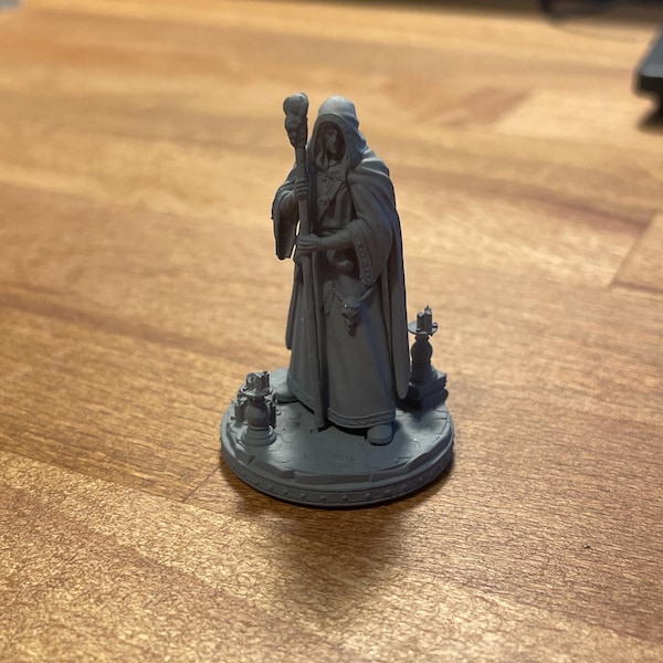 Human Male Wizard Miniature for D&D TTRPG 32mm Miniature Spellcaster ...