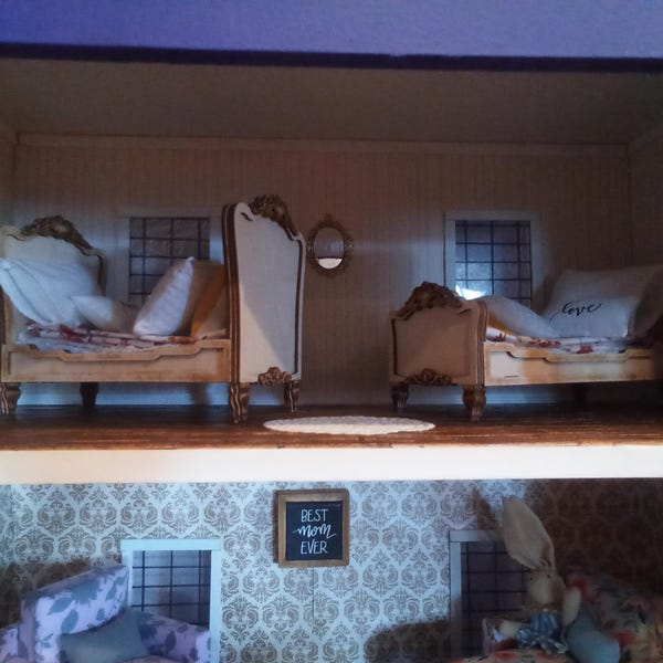 1/6 Miniature Garden Swing, Vintage Swing for Doll, Dollhouse Furniture ...