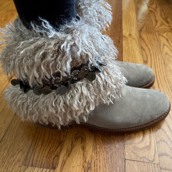 Boho ADJUSTABLE BOOT CUFFS - Tribal Ankle Covers for Casual Wear and ...