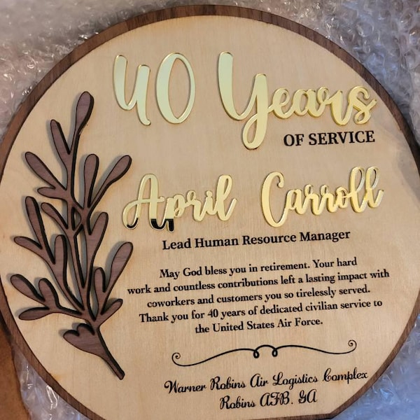 Engraved Retirement Plaque: Personalized Farewell Gift - Etsy