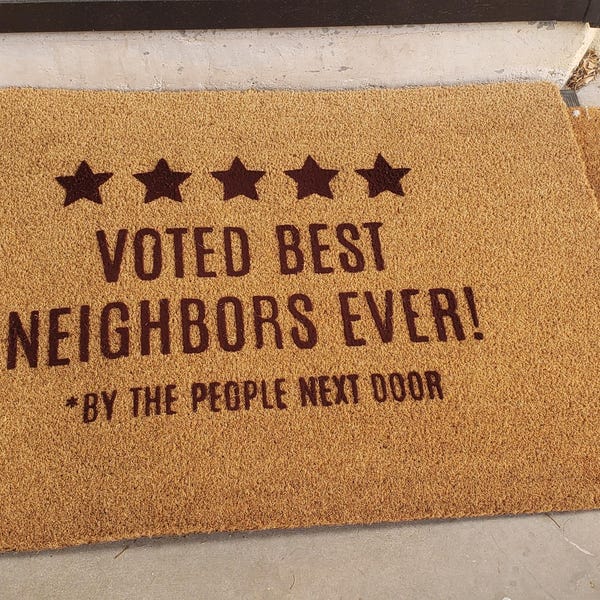 5-star Review Doormat Voted Best Neighbors Ever Funny Neighbor Gift ...