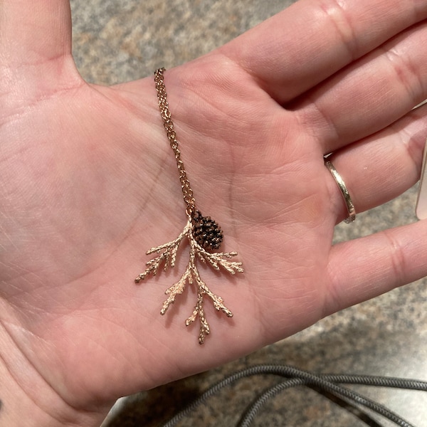 Forest Necklace Pine Tree Necklace Pine Cone Necklace Gold Silver Rose ...