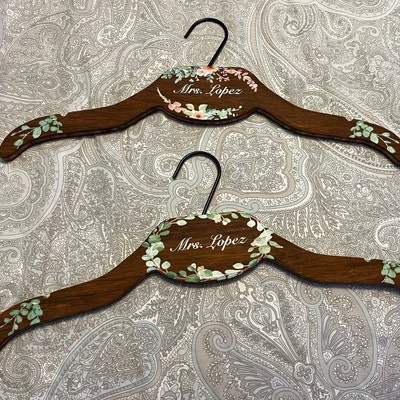 5 Shapes to Choose From Personalized Wooden Hanger Vine or - Etsy