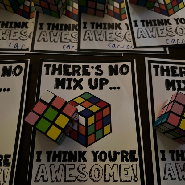 Valentine's Day Rubix Cube Themed Gift Tag - Etsy