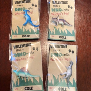 Dinosaur Valentine Cards for Kids, Personalized Printed Dino-mite ...