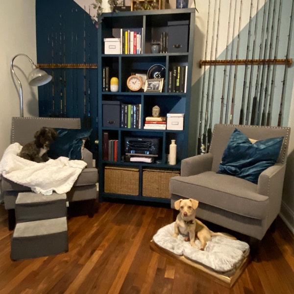 Vertical Fishing Rod Rack, Wall Mount, Solid Mahogany, Custom Size Pole ...