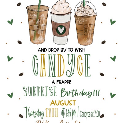 Coffee Birthday Invitation, Latte of Fun, Frappe Birthday, Coffee ...