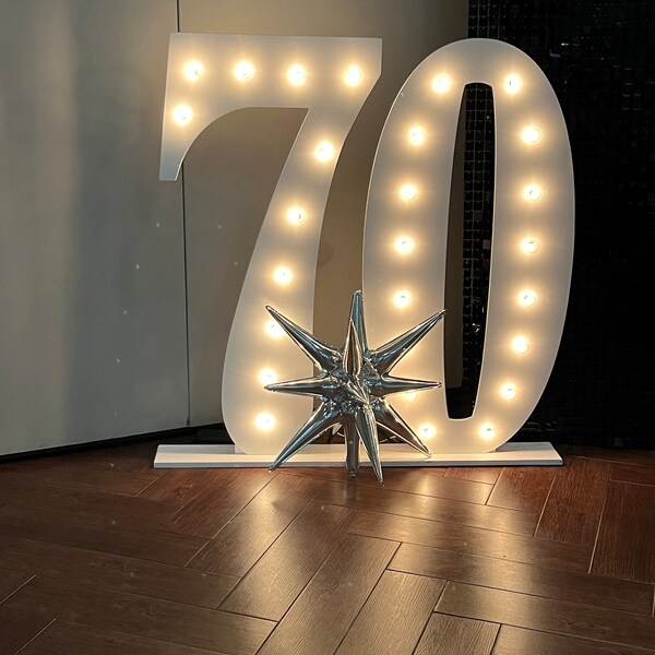 Set of 10 4 FT Flat Wood Marquee Numbers 0-9 - Etsy