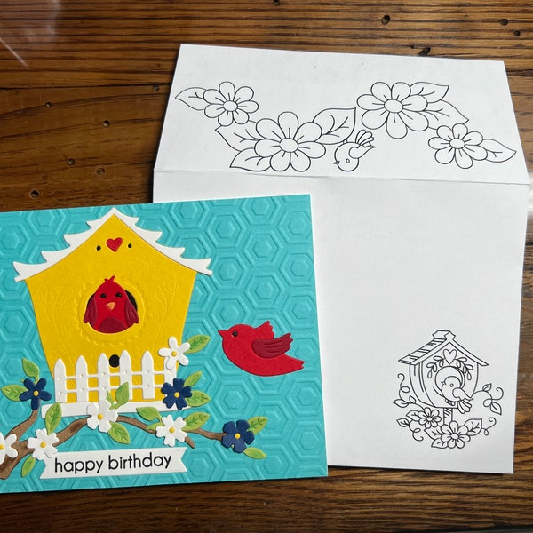 Floral Gatefold, Handmade, Happy Birthday - Etsy