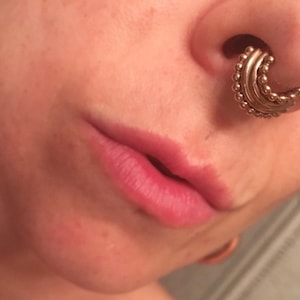 Rose Gold Beaded Stacked Septum Ring Quad Stacked Rose Gold Dipped ...