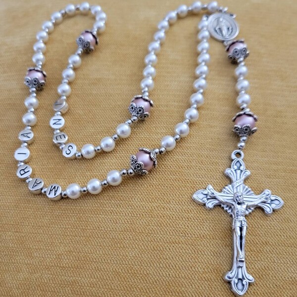 Personalized Rosary | Custom Rosary | Baptism Rosary | First Communion ...