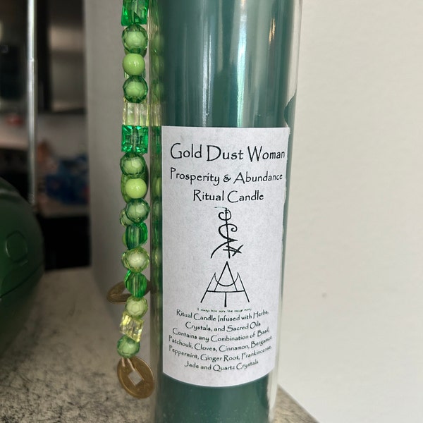 Money Drawing Candle... Crystal Infused Candle. Money Spell Candle ...