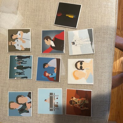 Set of 4 or 6 Movie Coasters With Original Minimalist Artwork Ceramic W ...