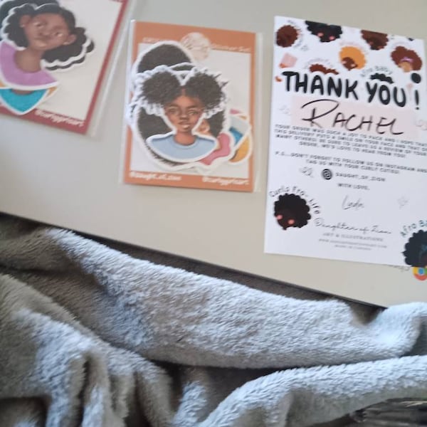 Waterproof Vinyl Sticker Set~curly Girls~woc~afro Hair Art~black Girl ...