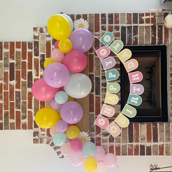Pastel Birthday Banner, Pastel Party Decor, Pastel Groovy Banner ...