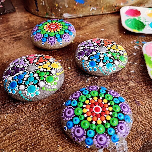 20 Round Stones 2.5"-3" Smooth, Flat, Round Rocks, Mandala Stones ...