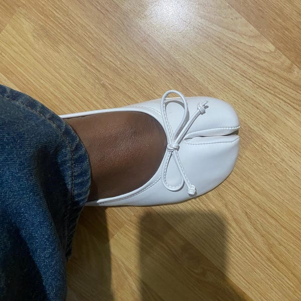 Tabi Shoes Dark Brown Leather Flats for Women Unique Split Toe Design ...