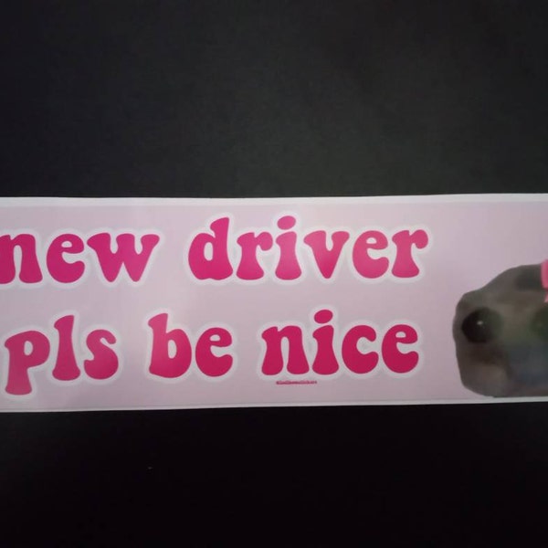 New Driver Pls Be Nice | Bumper Sticker AND Magnet | Funny Meme Sticker ...