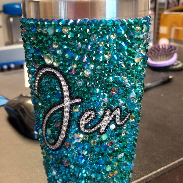 30oz Stanley Flower Crystal Rhinestone Cup - Etsy