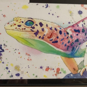 Watercolour on Wood Rainbow Ball Python Snake Print - Etsy