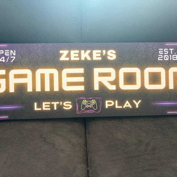Game Room Sign, Custom Arcade Wall Art, Personalized Gifts for Him ...