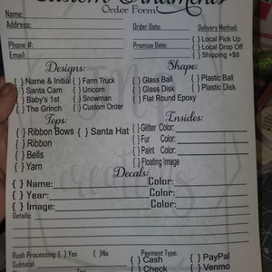 DIY Editable Custom Tumbler Order Form With Invoicing Sections in PDF Great for Those Craft ...