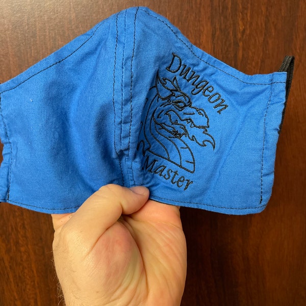 Dungeon Master Dragon Face Mask D&D Double Layer, Elastic, Head Ties ...