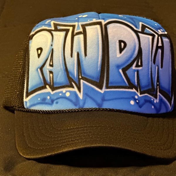 Airbrush Trucker Hat Custom, 5 Panel Graffiti Trucker Hat, Trendy Cool ...