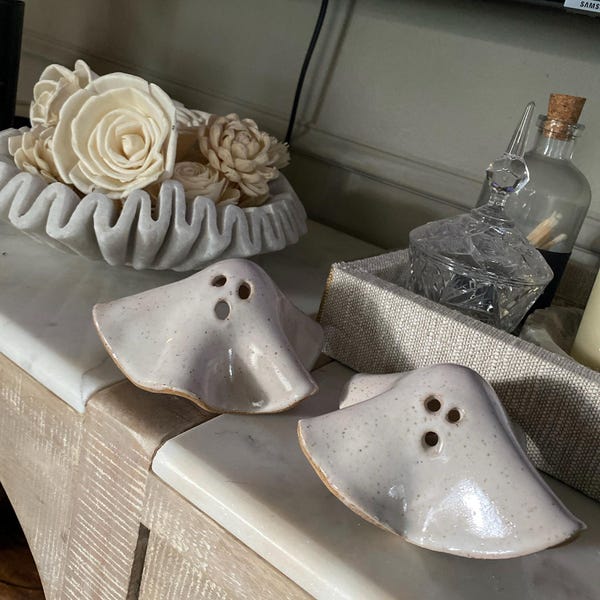 Handmade Ceramic Ghost Luminaries Pottery Halloween Decor Pottery Ghost ...