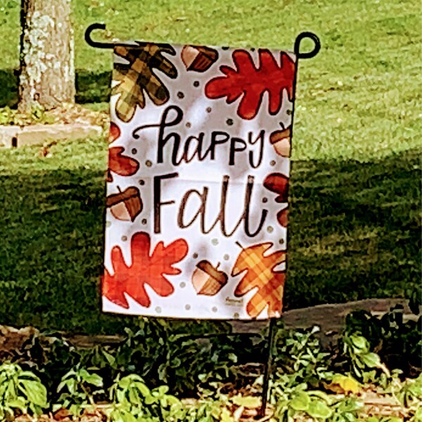 Happy Fall Garden Flag: Double Sided Plaid Leaves, Autumn Decor - Etsy