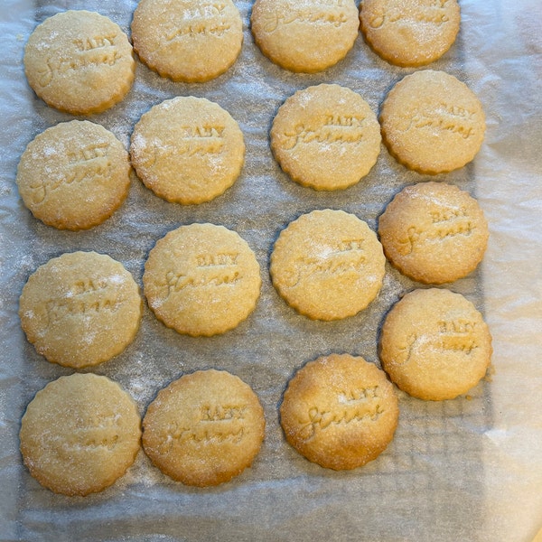 CUSTOM Baby Name 2 Cookie Biscuit Stamp Fondant Cake Decorating Icing ...