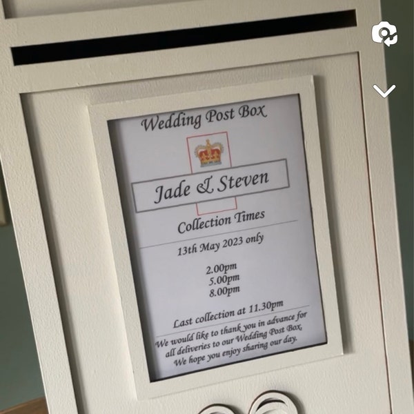 Large Lockable White Wedding Card Post Box - Fully Assembled Wedding ...