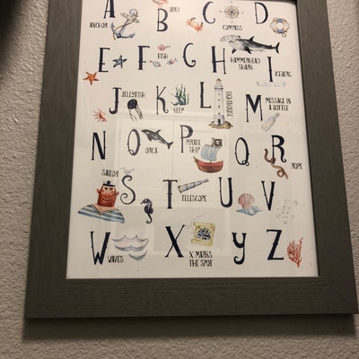 Nautical Alphabet Wall Print Educational Kids Bedroom Wall - Etsy