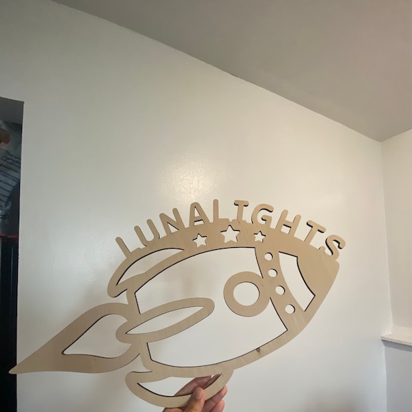 Rocket Name Sign, Nursery Decor, Personalized Wood Sign, Wooden Name ...