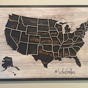 Pallet Style Map Woodworking US Map Carved Wooden Map - Etsy