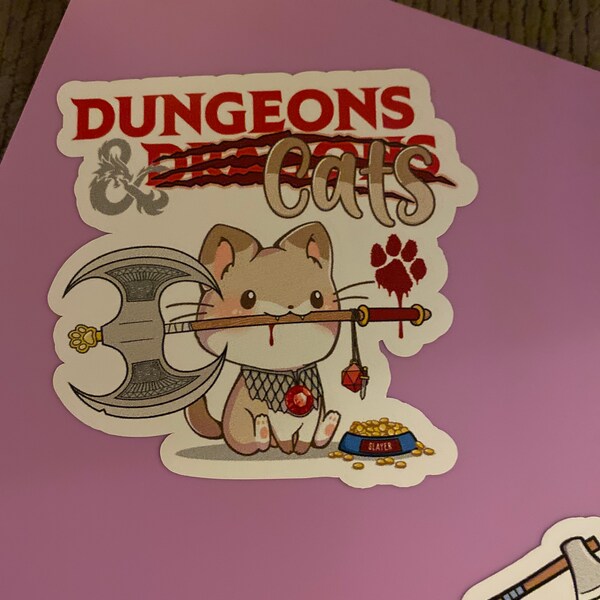 Dungeons and Cats Dnd Sticker | Dnd Gift | GM | Dungeons & Dragons ...