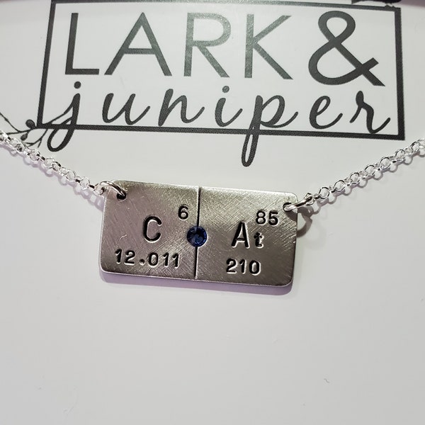 Periodic Table Element Necklace Couple's Necklace Hand Stamped ...