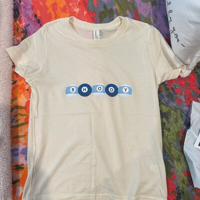 Custom College/sorority/team Bow Baby Tee, Custom College Apparel ...