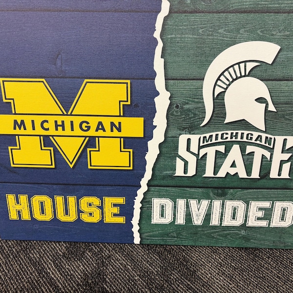 HOUSE DIVIDED Custom 2 SPORTS Team Sign | Framed Sign, Print Only or ...